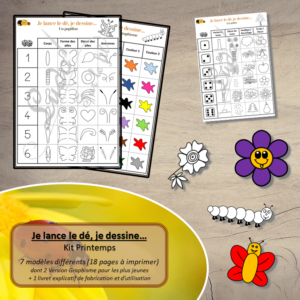 Je lance le dé, je dessine... - Kit Printemps - Ludo Sur Le Fil