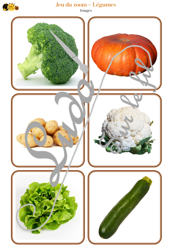 Jeu du Zoom - Fruits & Légumes - Ludo Sur Le Fil