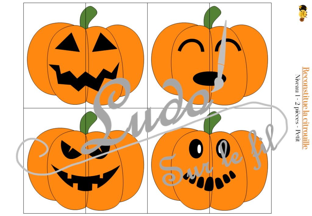 Reconstitue la citrouille - Ludo Sur Le Fil