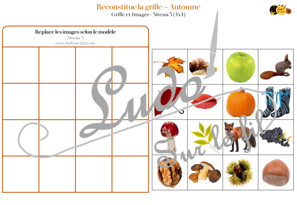 Reproduis la grille - Automne - Ludo Sur Le Fil