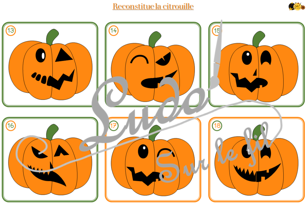 Reconstitue la citrouille - Ludo Sur Le Fil