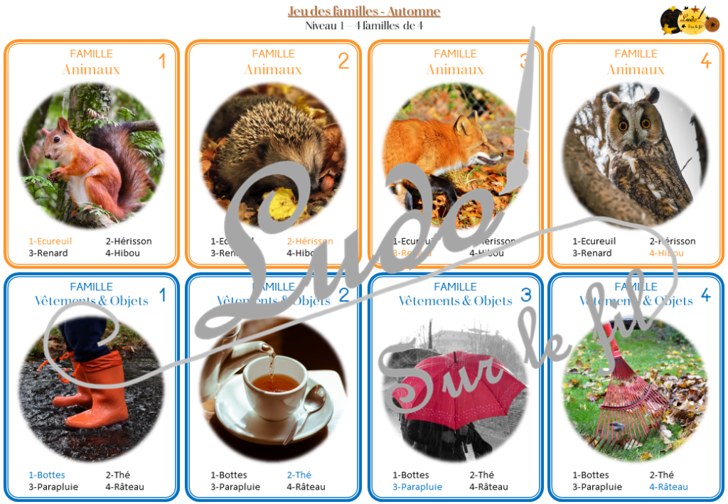 Jeu des familles - Automne - Ludo Sur Le Fil
