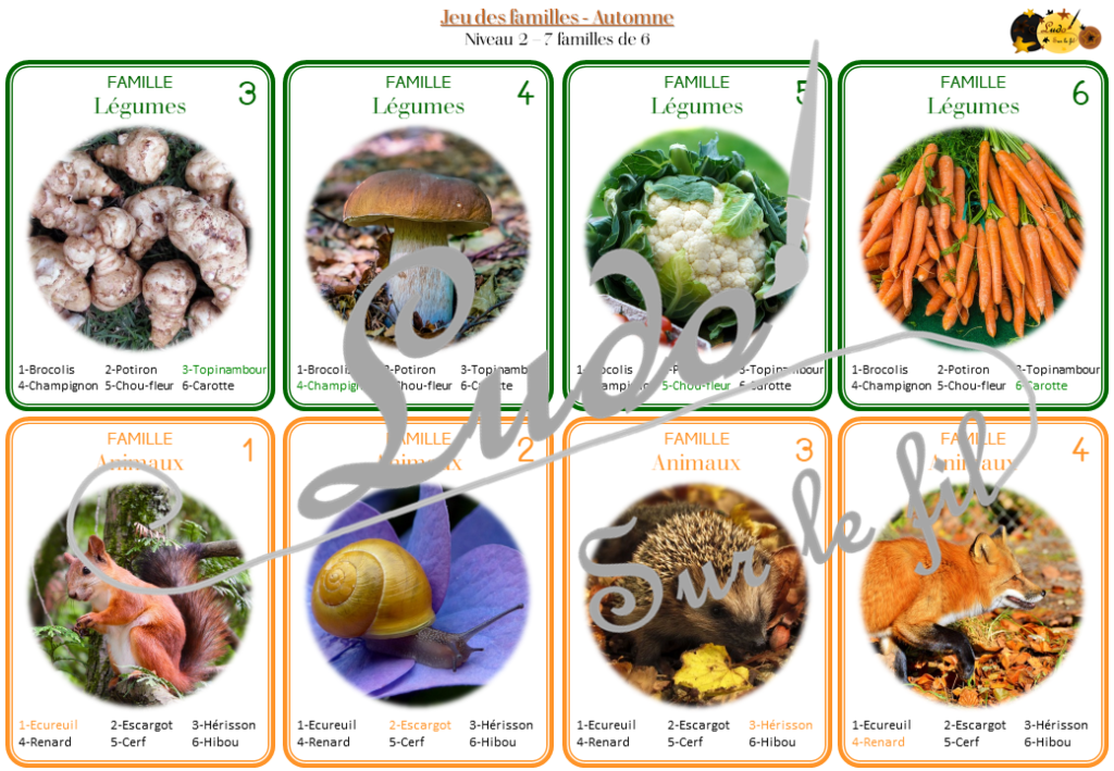 Jeu des familles - Automne - Ludo Sur Le Fil