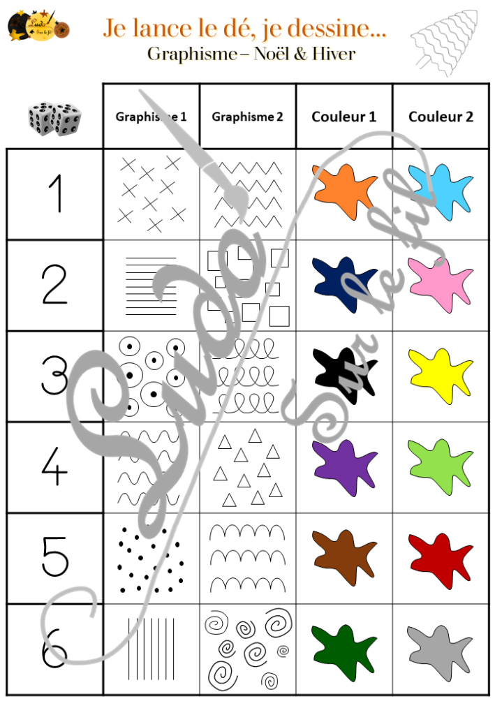 Je lance le dé, je dessine... - Kit Hiver et Noël - Ludo Sur Le Fil