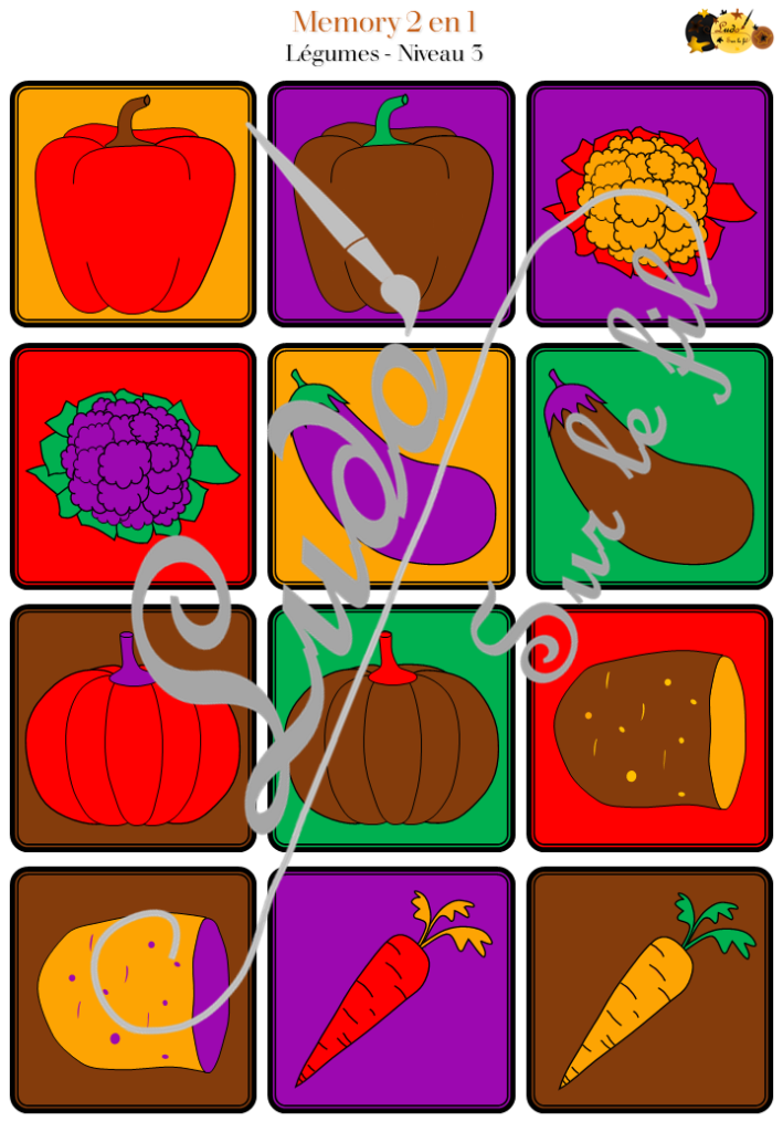 Memory 2 en 1 - Fruits & Légumes - Ludo Sur Le Fil