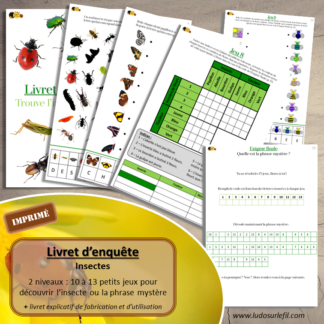 Livret d'enquête - Insectes - Ludo Sur Le Fil