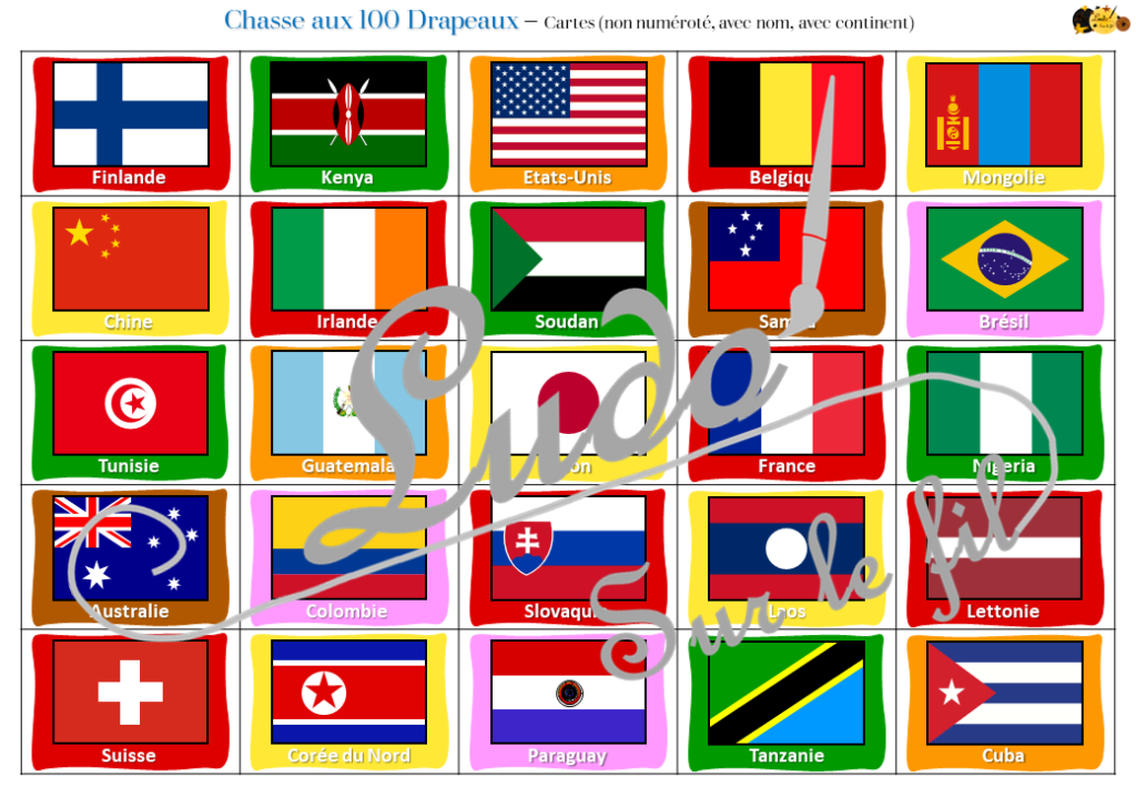 Chasse aux 100 Drapeaux - Ludo Sur Le Fil