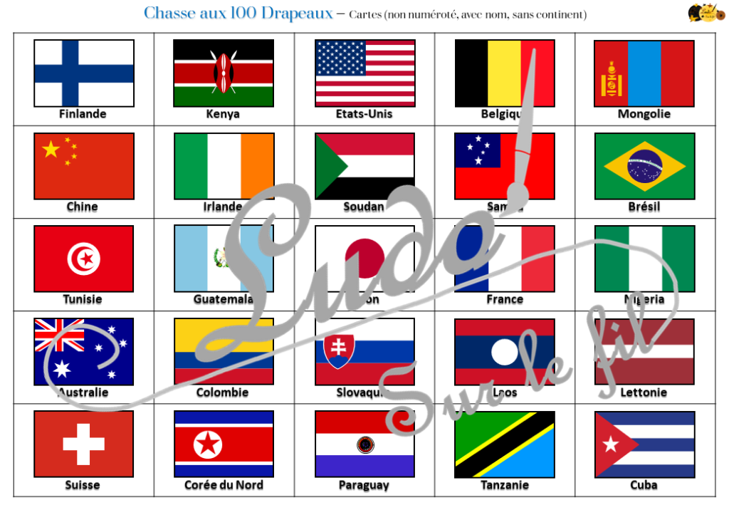 Chasse aux 100 Drapeaux - Ludo Sur Le Fil