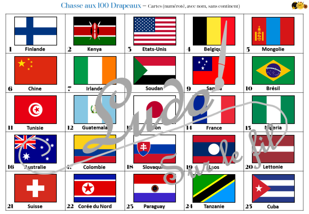 Chasse aux 100 Drapeaux - Ludo Sur Le Fil