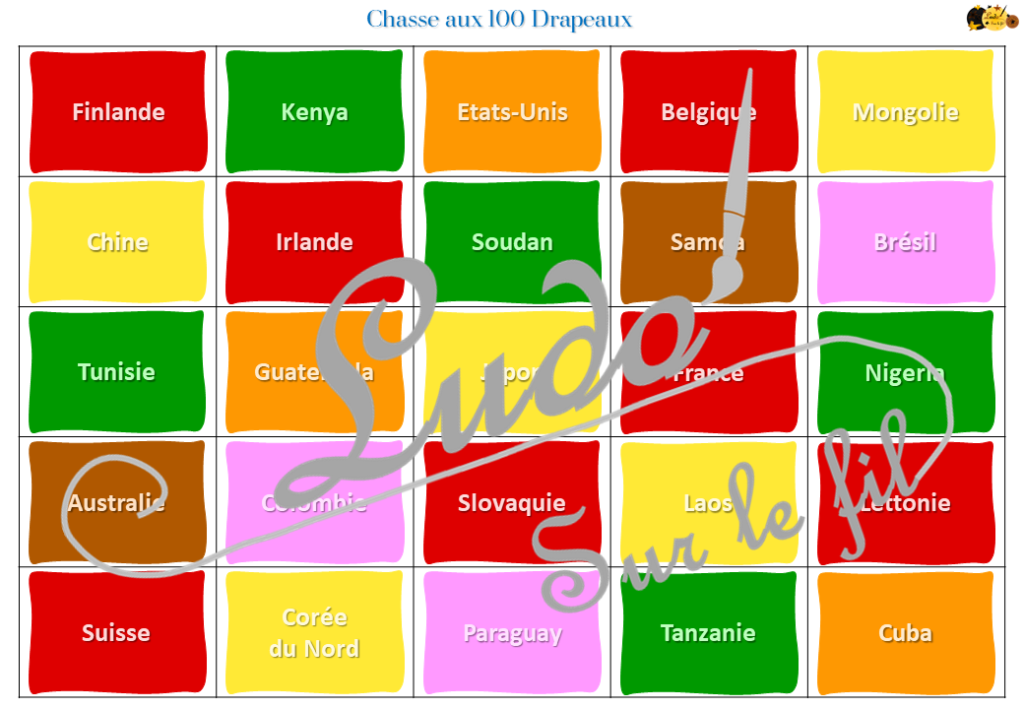 Chasse aux 100 Drapeaux - Ludo Sur Le Fil