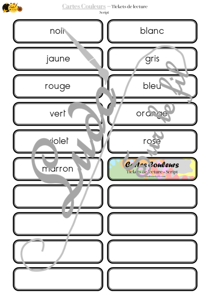 Cartes Couleurs - Gratuit - Ludo Sur Le Fil