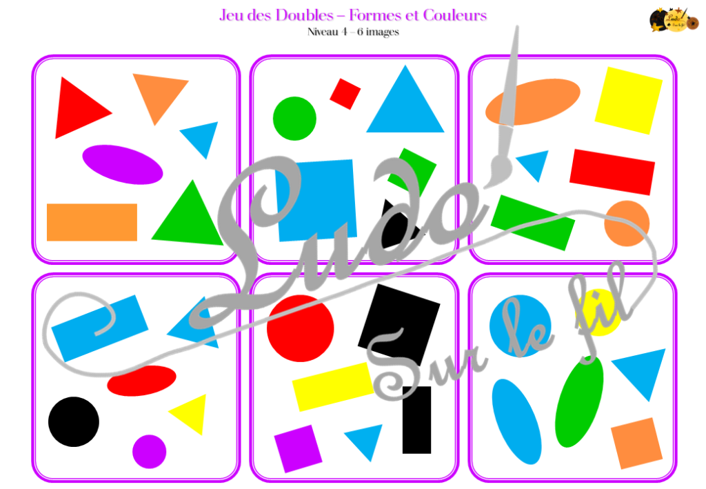 Jeu des doubles - Formes et Couleurs - Ludo Sur Le Fil