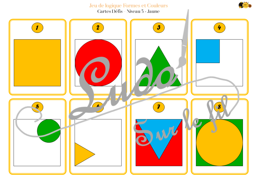 Jeu de logique - Formes et Couleurs - Ludo Sur Le Fil
