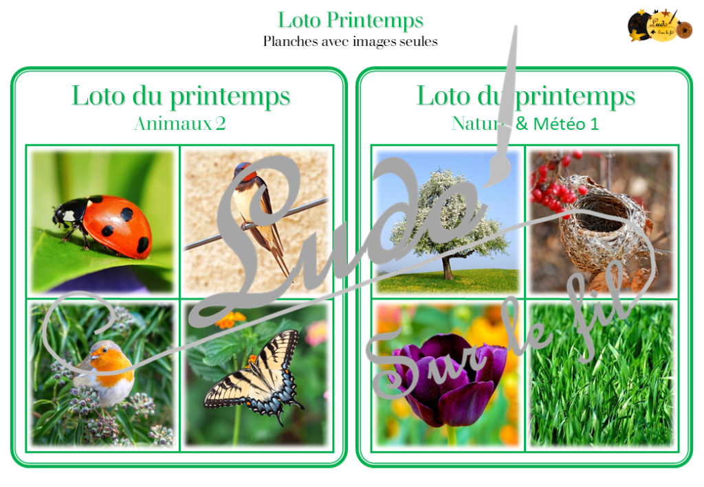 Loto combinable - Printemps - Ludo Sur Le Fil