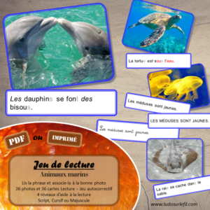 Jeu de lecture - Animaux marins - Ludo Sur Le Fil