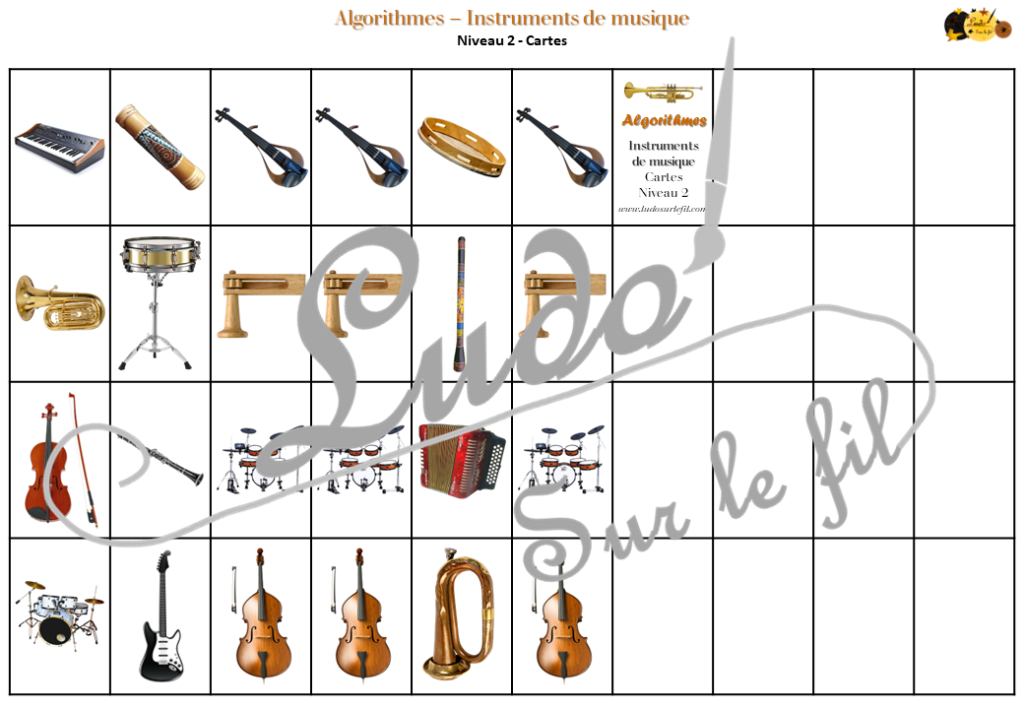 Algorithmes - Instruments de musique - Ludo Sur Le Fil