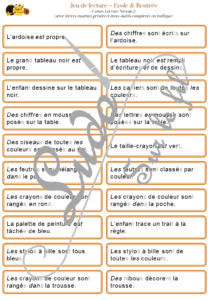 Jeu de lecture - Ecole et Rentrée - Ludo Sur Le Fil