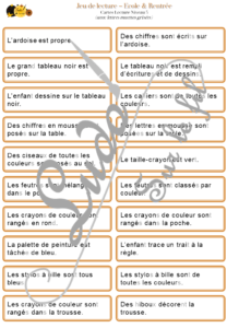 Jeu de lecture - Ecole et Rentrée - Ludo Sur Le Fil