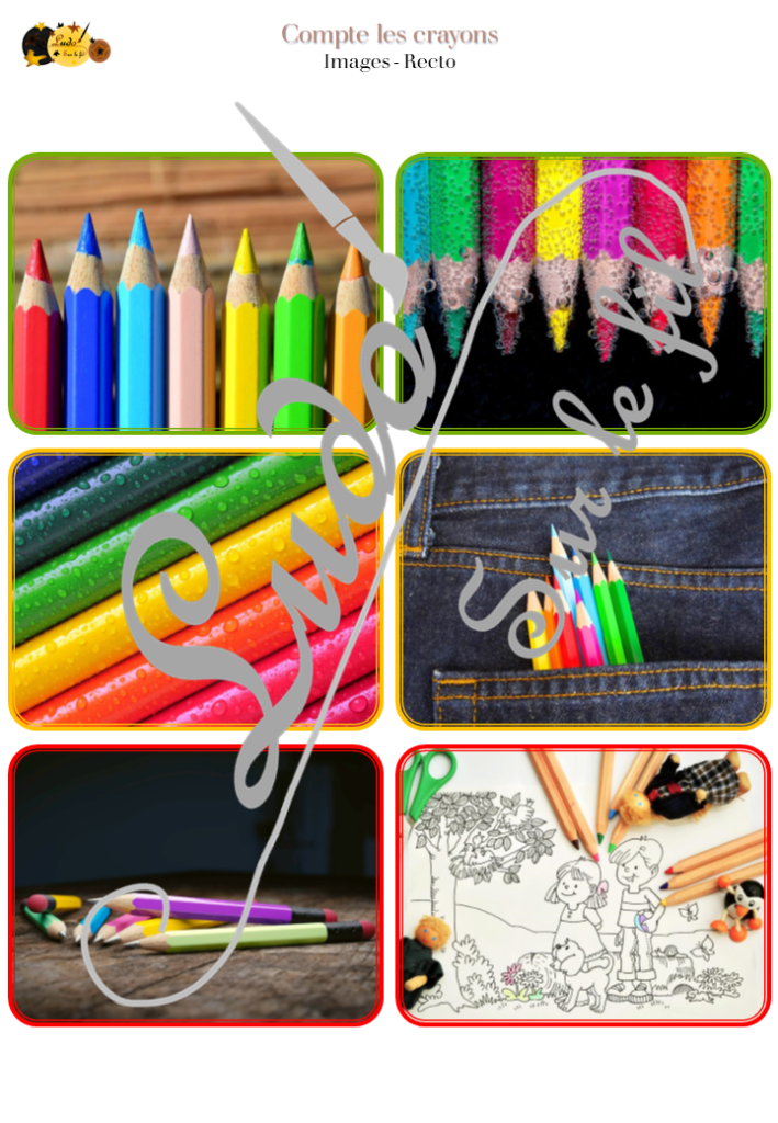 Compte les crayons - Ludo Sur Le Fil