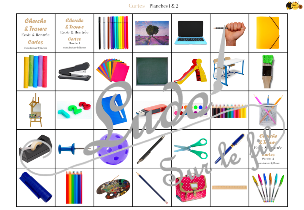 Cherche et Trouve - Ecole & Rentrée - Ludo Sur Le Fil
