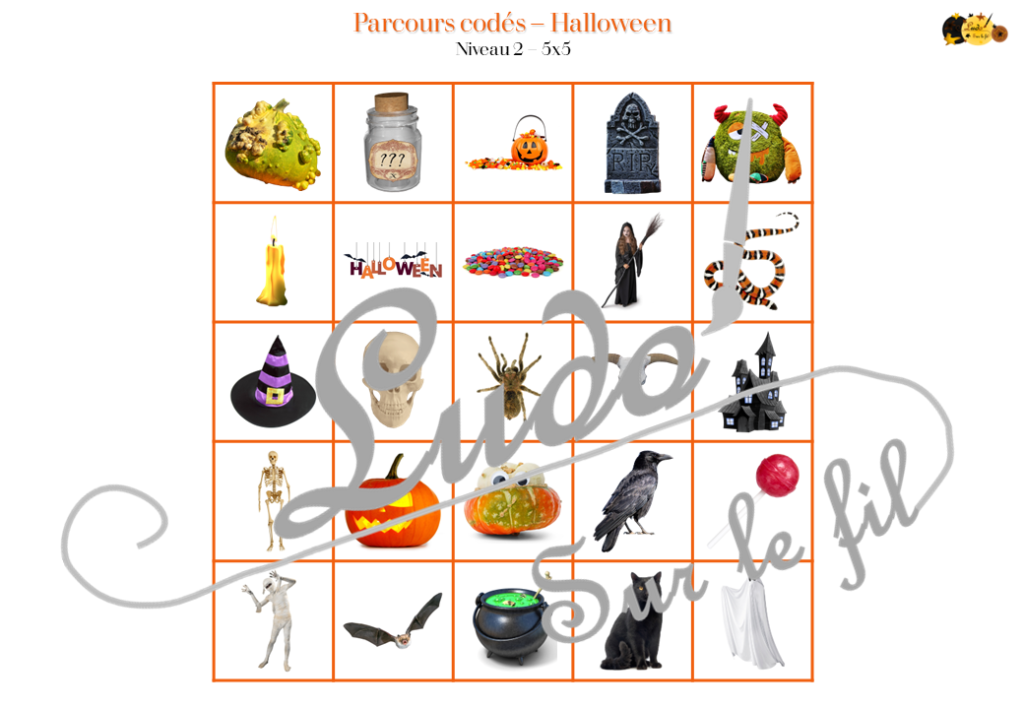 Suis les parcours codés - Halloween - Ludo Sur Le Fil