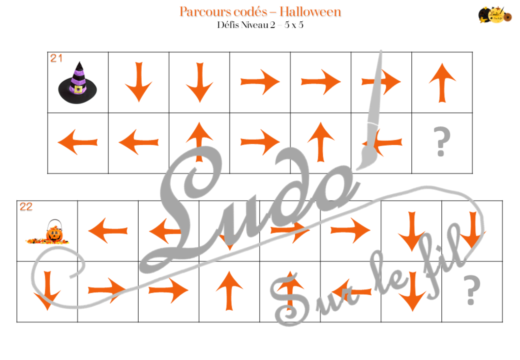Suis les parcours codés - Halloween - Ludo Sur Le Fil