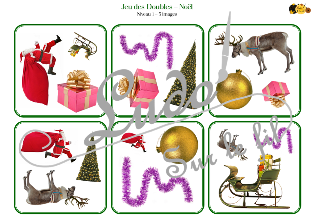 Jeu des doubles - Noël - Ludo Sur Le Fil