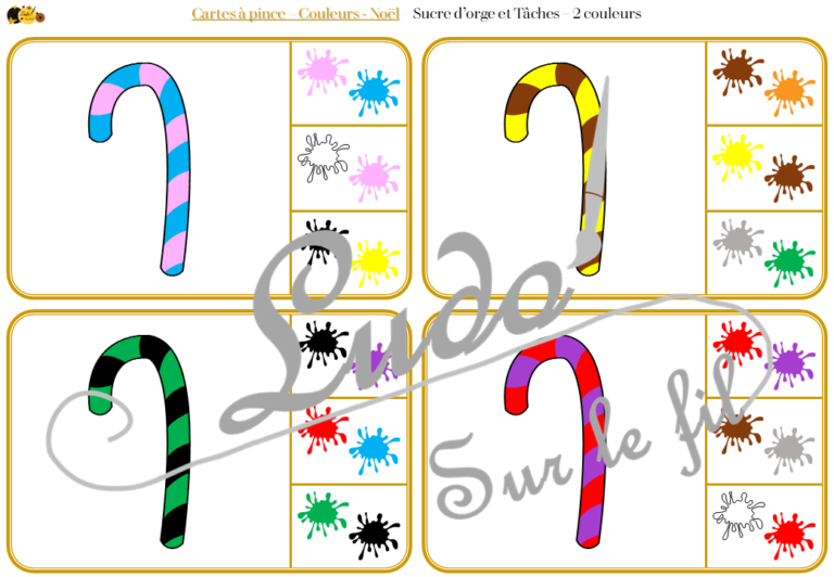 Cartes à pince - Couleurs & Noël - Ludo Sur Le Fil