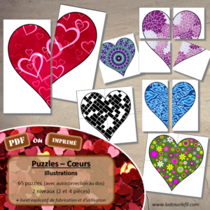 Puzzles Coeurs - Illustrations - Ludo Sur Le Fil