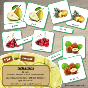 Cartes Fruits - Photos fond blanc - Ludo Sur Le Fil