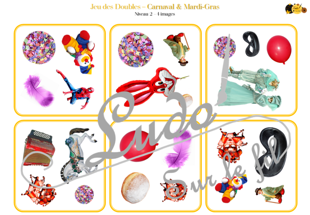Jeu des doubles - Carnaval & Mardi-Gras - Ludo Sur Le Fil