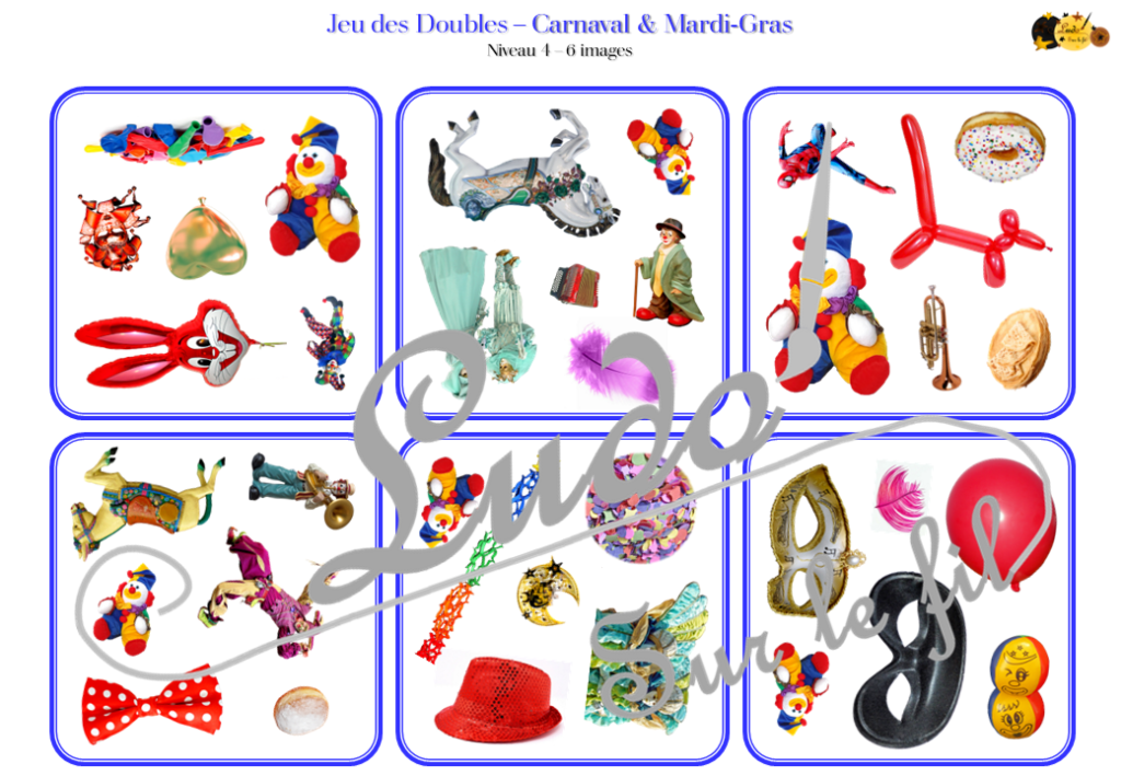 Jeu des doubles - Carnaval & Mardi-Gras - Ludo Sur Le Fil