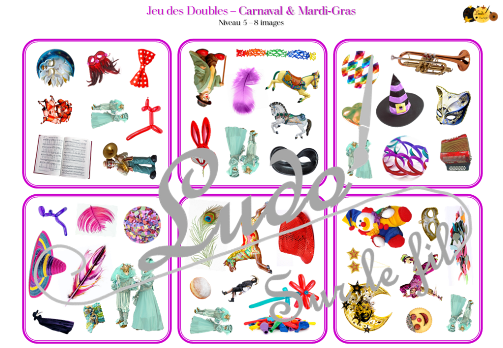 Jeu des doubles - Carnaval & Mardi-Gras - Ludo Sur Le Fil