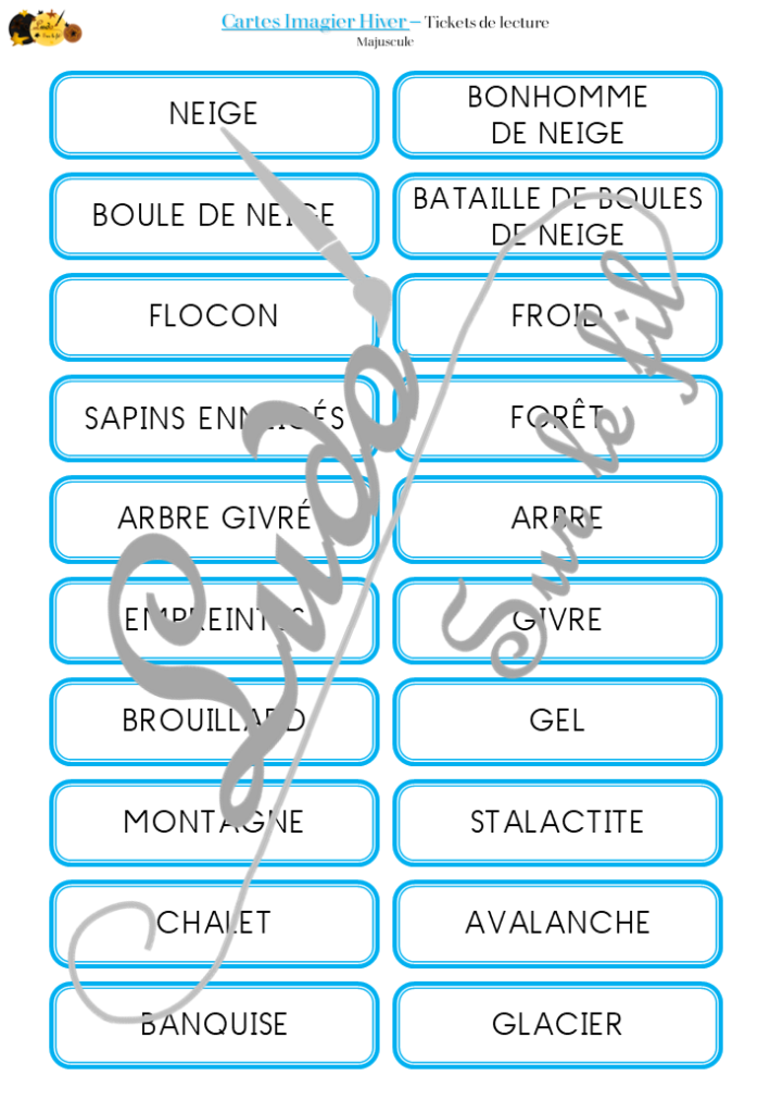 Cartes Imagier de l'hiver - Ludo Sur Le Fil