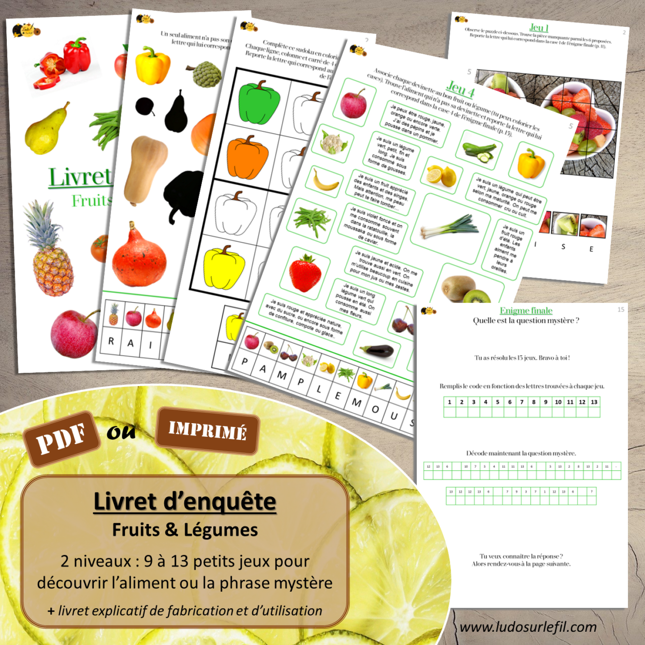 Livret d'enquête - Fruits et légumes - Ludo Sur Le Fil