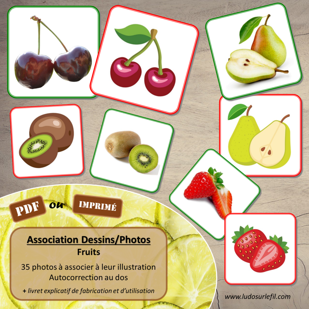 Association Photos / Dessins - Fruits - Ludo Sur Le Fil