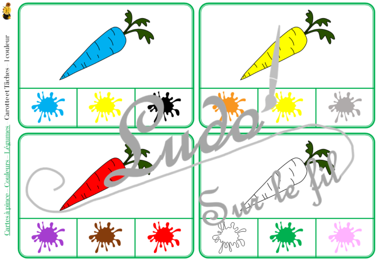 Cartes à pince - Couleurs & Légumes - Ludo Sur Le Fil