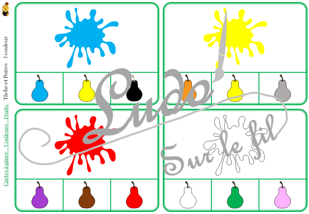 Cartes à pince - Couleurs & Fruits - Ludo Sur Le Fil