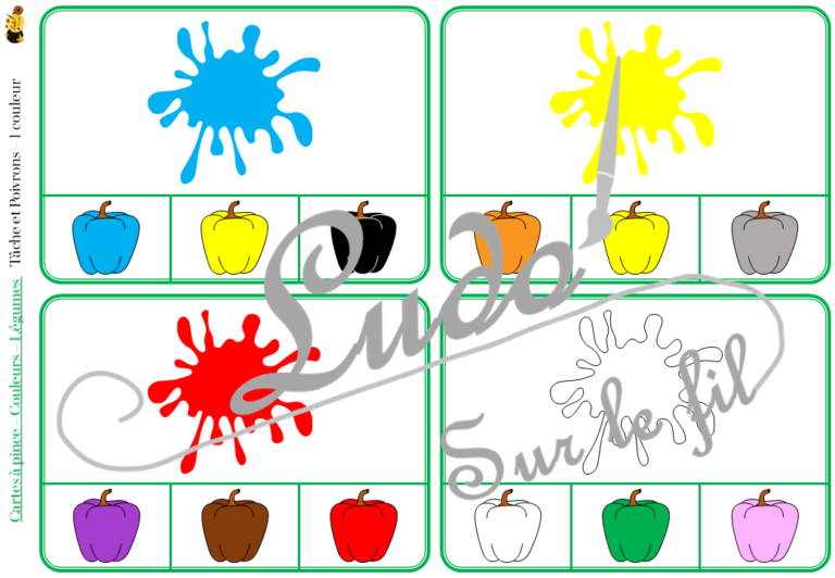 Cartes à pince - Couleurs & Légumes - Ludo Sur Le Fil