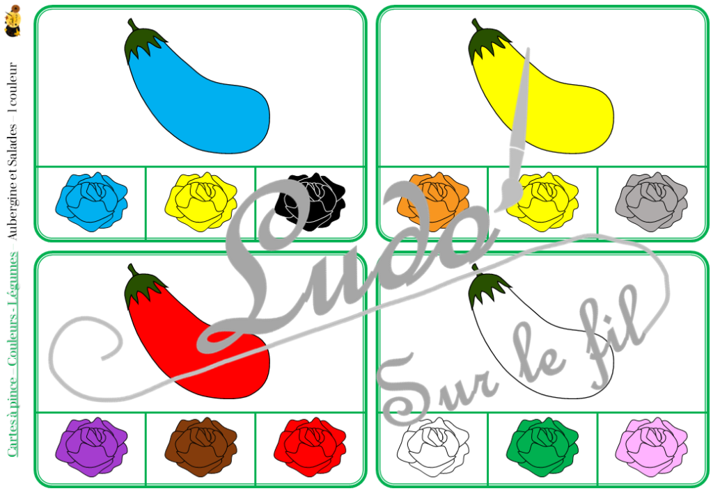 Cartes à pince - Couleurs & Légumes - Ludo Sur Le Fil