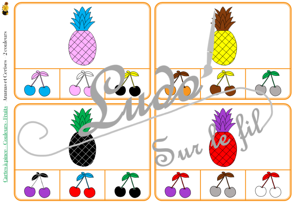 Cartes à pince - Couleurs & Fruits - Ludo Sur Le Fil
