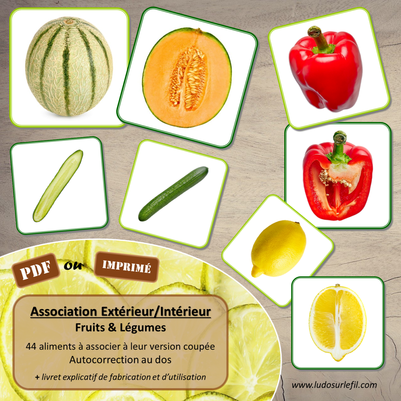 Association Extérieur / Intérieur - Fruits & Légumes - Ludo Sur Le Fil