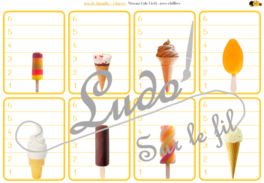 Jeu de Bataille - Glaces - Ludo Sur Le Fil