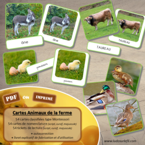 Cartes Animaux de la ferme - Photos avec fond - Ludo Sur Le Fil
