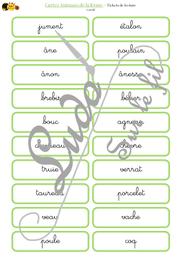 Cartes Animaux de la ferme - Photos avec fond - Ludo Sur Le Fil