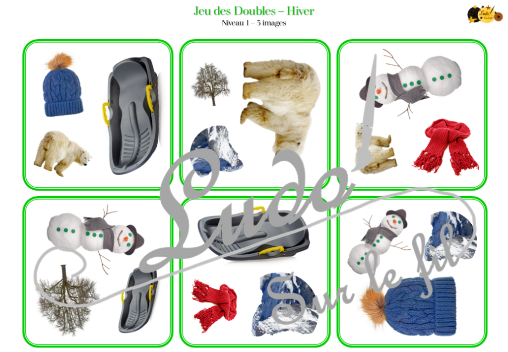 Jeu des doubles - Hiver - Ludo Sur Le Fil