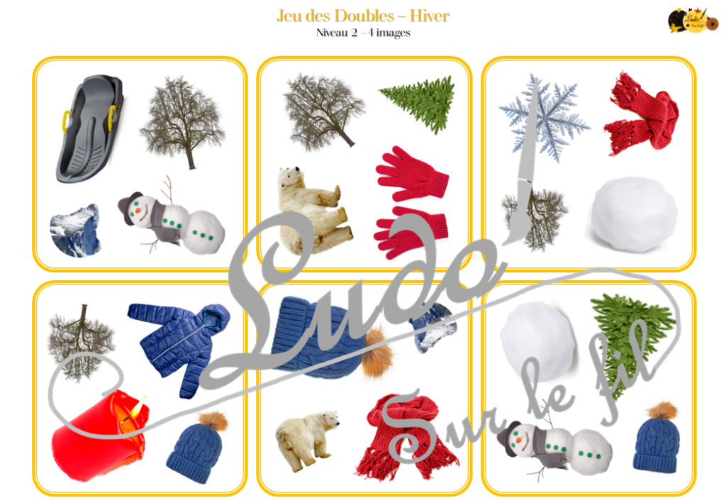 Jeu des doubles - Hiver - Ludo Sur Le Fil