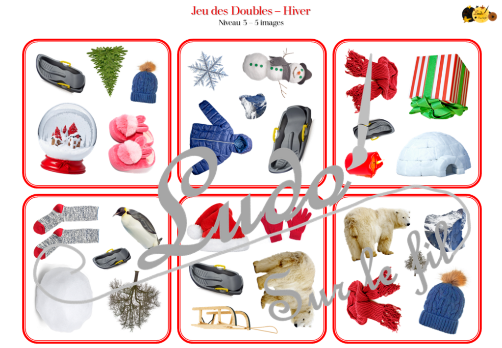 Jeu des doubles - Hiver - Ludo Sur Le Fil