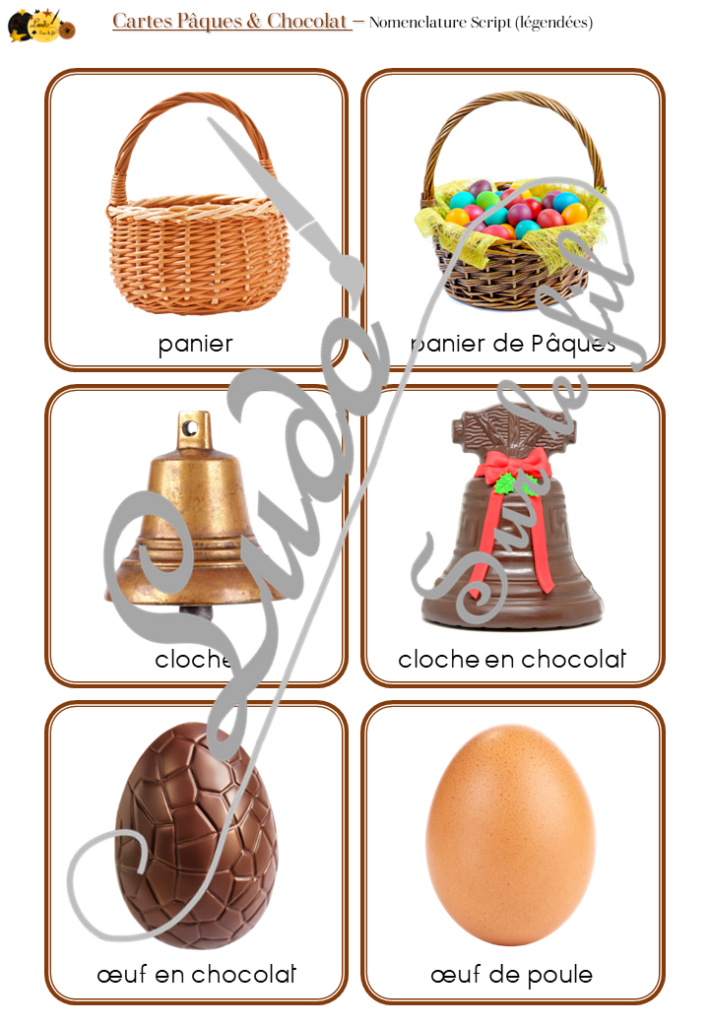 Cartes Imagier Pâques et Chocolat - Ludo Sur Le Fil