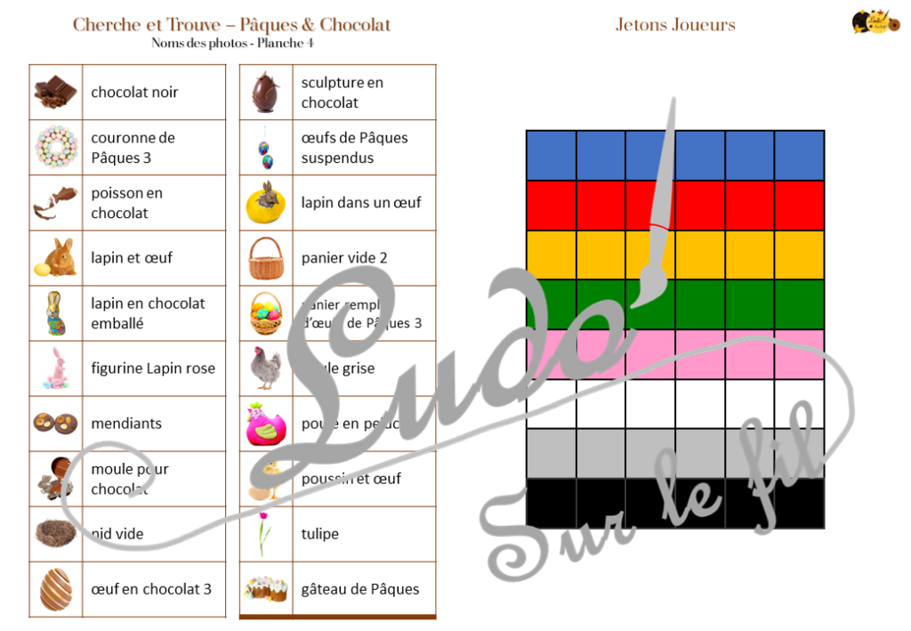 Cherche et Trouve - Pâques & Chocolat - Ludo Sur Le Fil